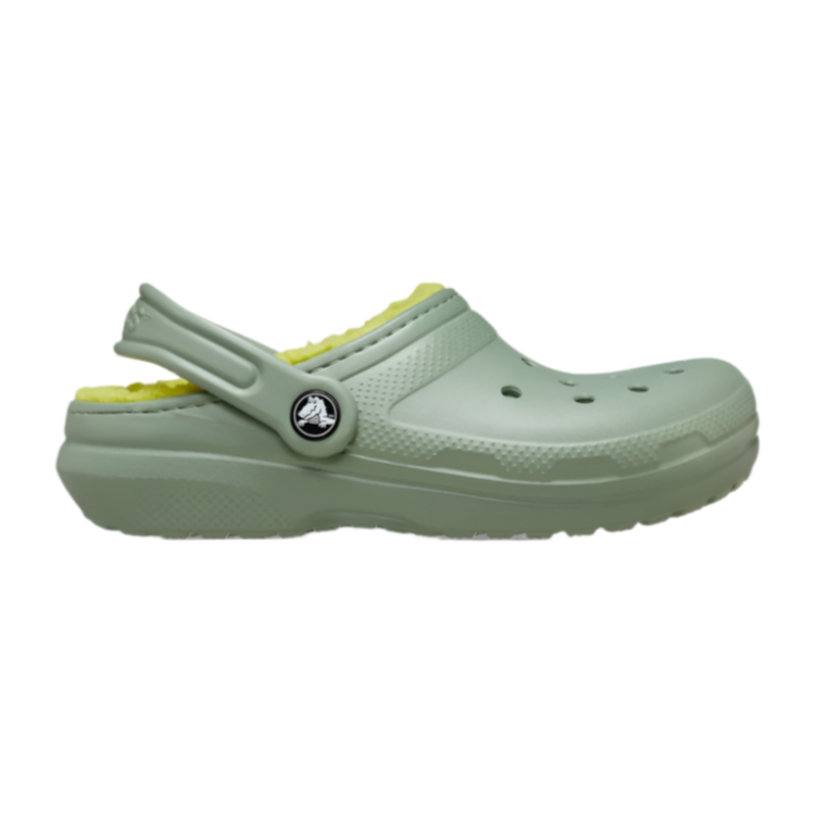 Crocs Kids Classic Lined Clog in Moss | SoleLution